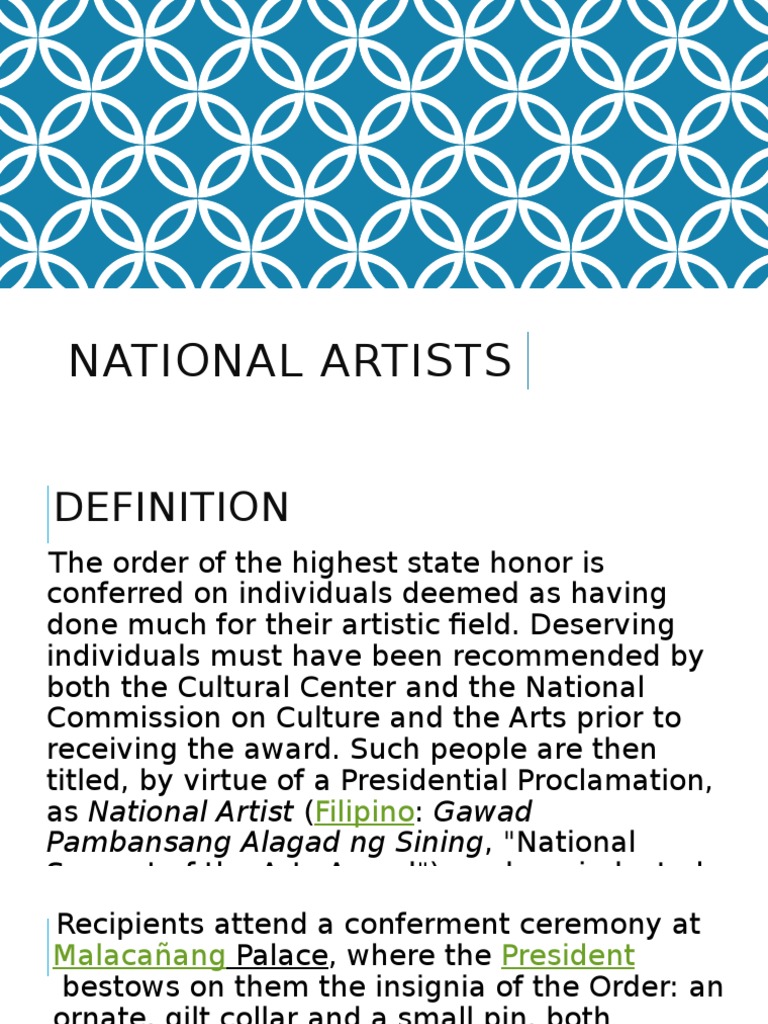 Contemporary Arts - National Artists | PDF | Philippines ...