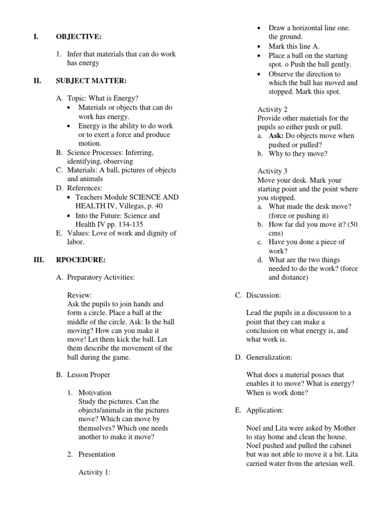 What Is Energy Lesson Plan | PDF | Force | Epistemology
