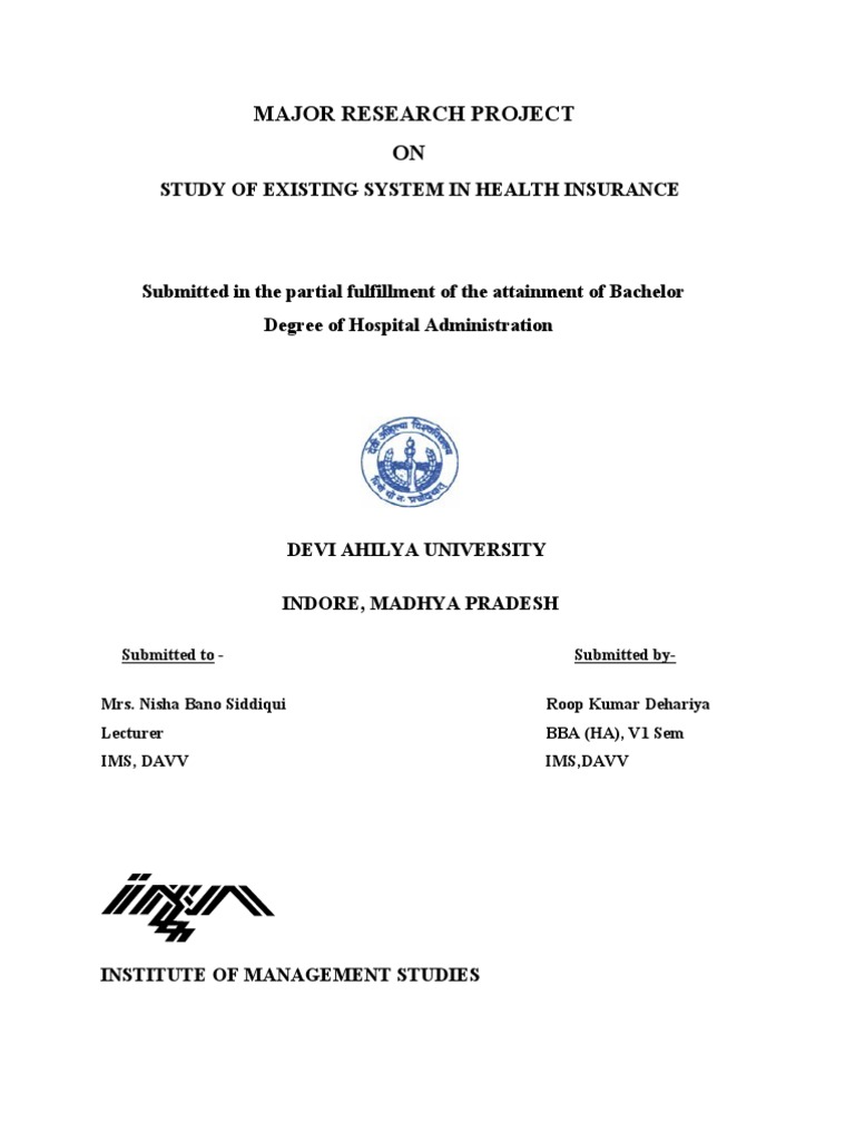 Roop Major Research Project | PDF | Health Insurance Portability And ...