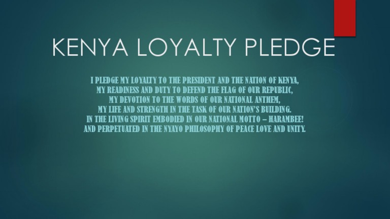 Kenya Loyalty Pledge PDF | PDF