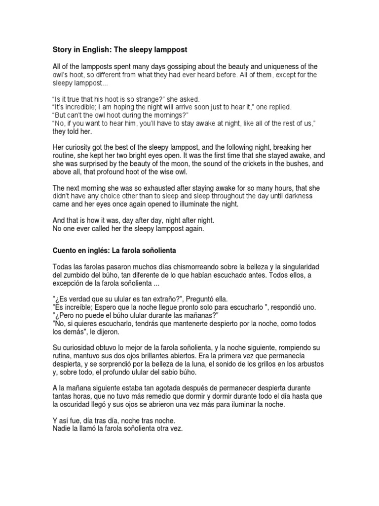 Cuento En Ingles Pdf Naturaleza