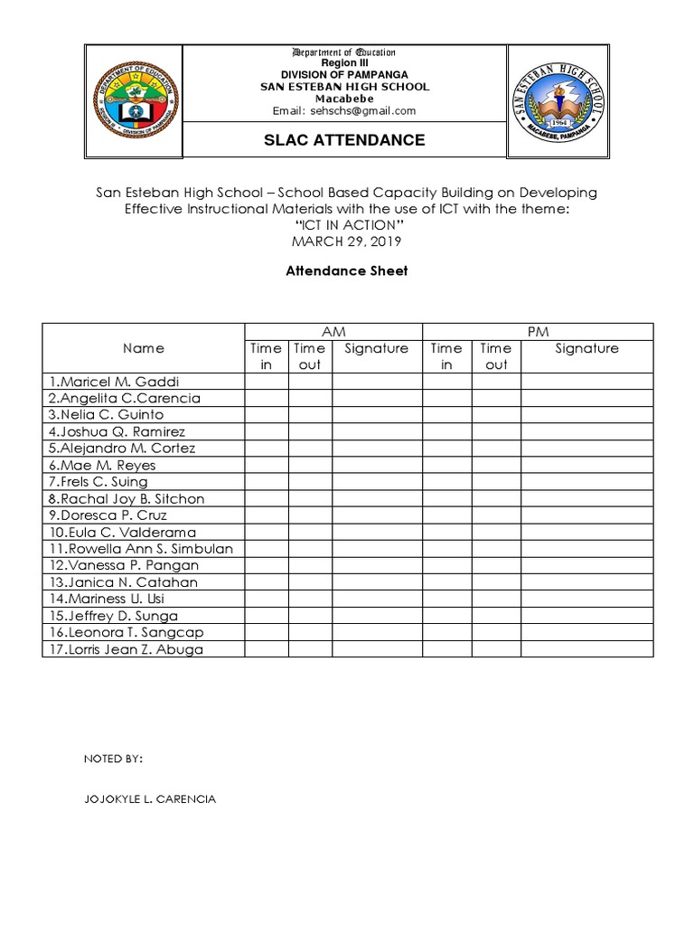 Attendance Slac | PDF