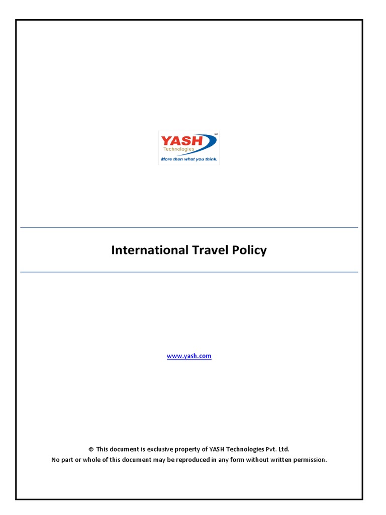 International Travel Policy | PDF | Asia | Baggage