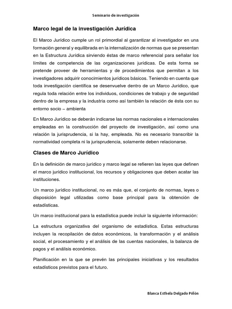 Marco Legal de La Investigación Jurídica | PDF | Institución | Legislación