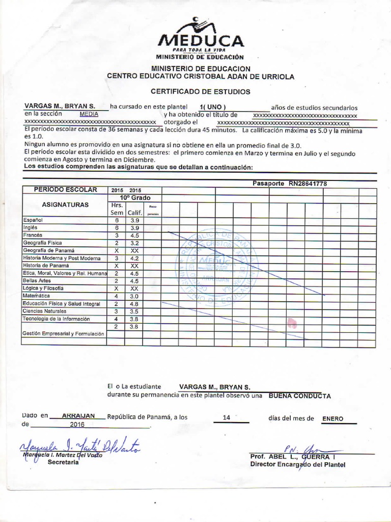 Grado 10° Meduca Panama | PDF