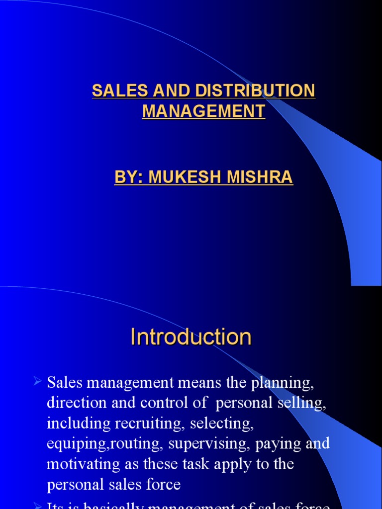Sales and Distribution Management | PDF | Sales | Marketing