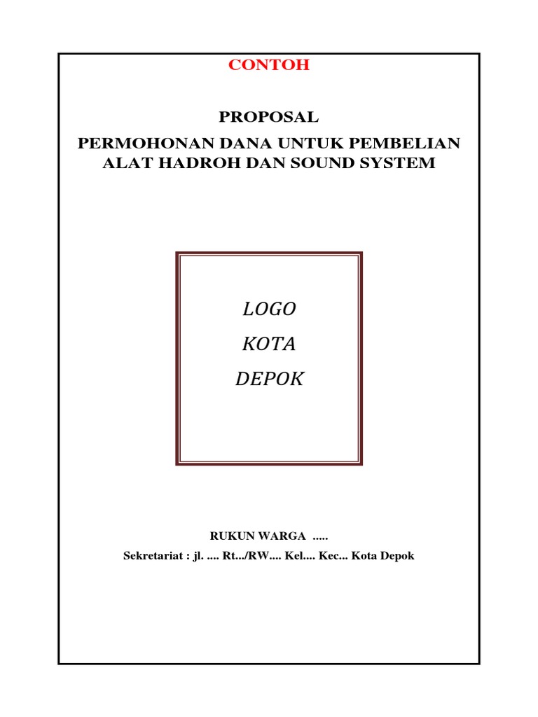 Contoh Proposal Hadroh - Sound Sys | PDF