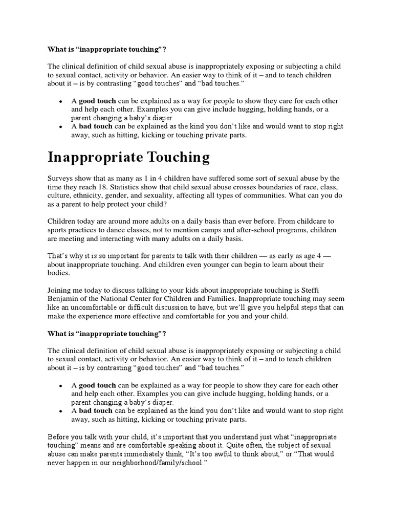 Kids Touching Each Others Private Parts