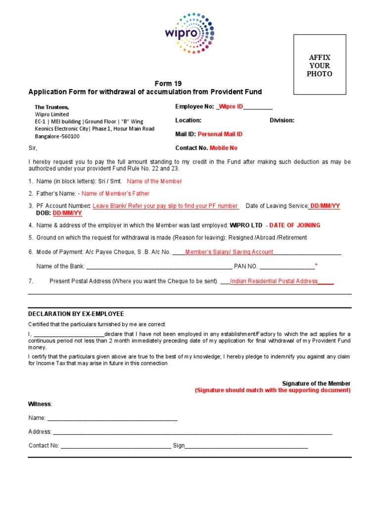 Form 19 Application | PDF | Cheque | Payments