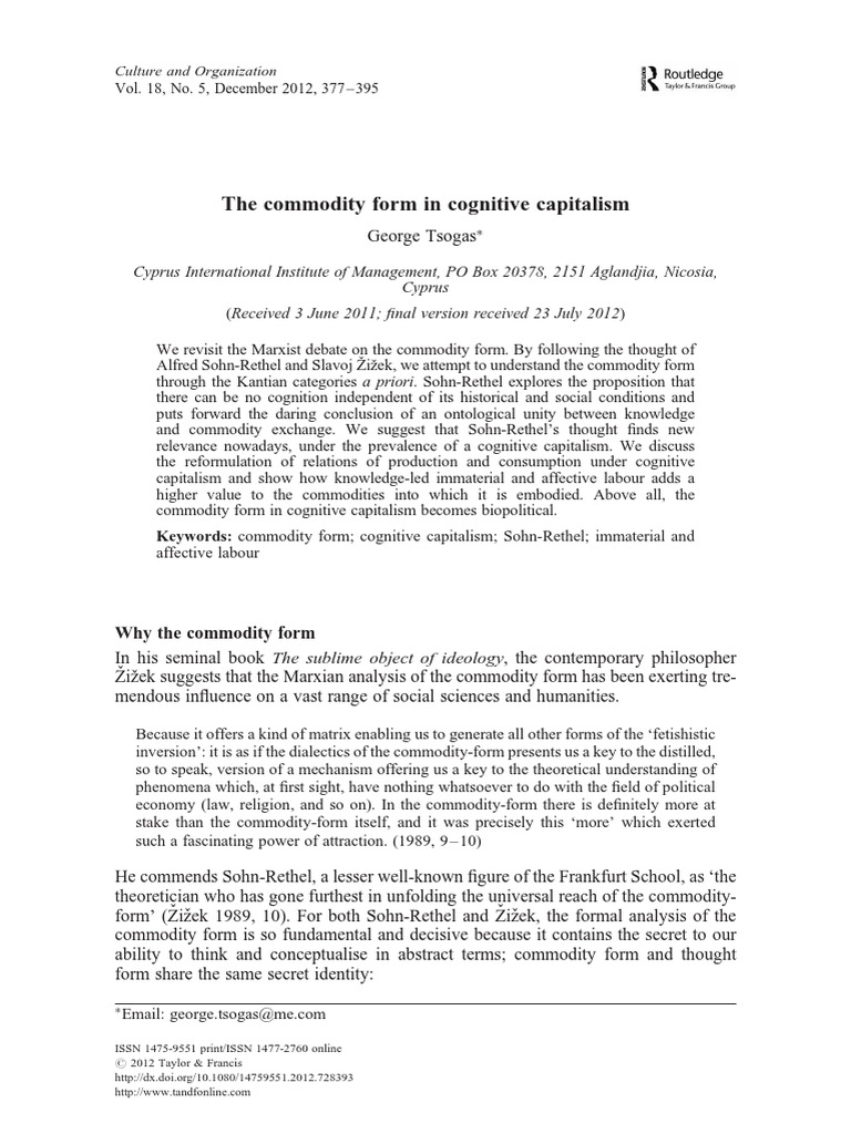 Alfred Sohn-Rethel 2 PDF | PDF | Value (Economics) | Capitalism