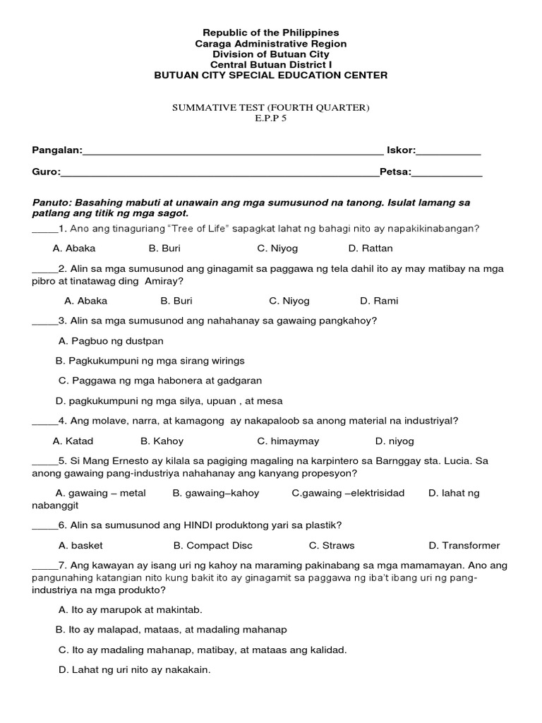 EPP 5 Summative | PDF