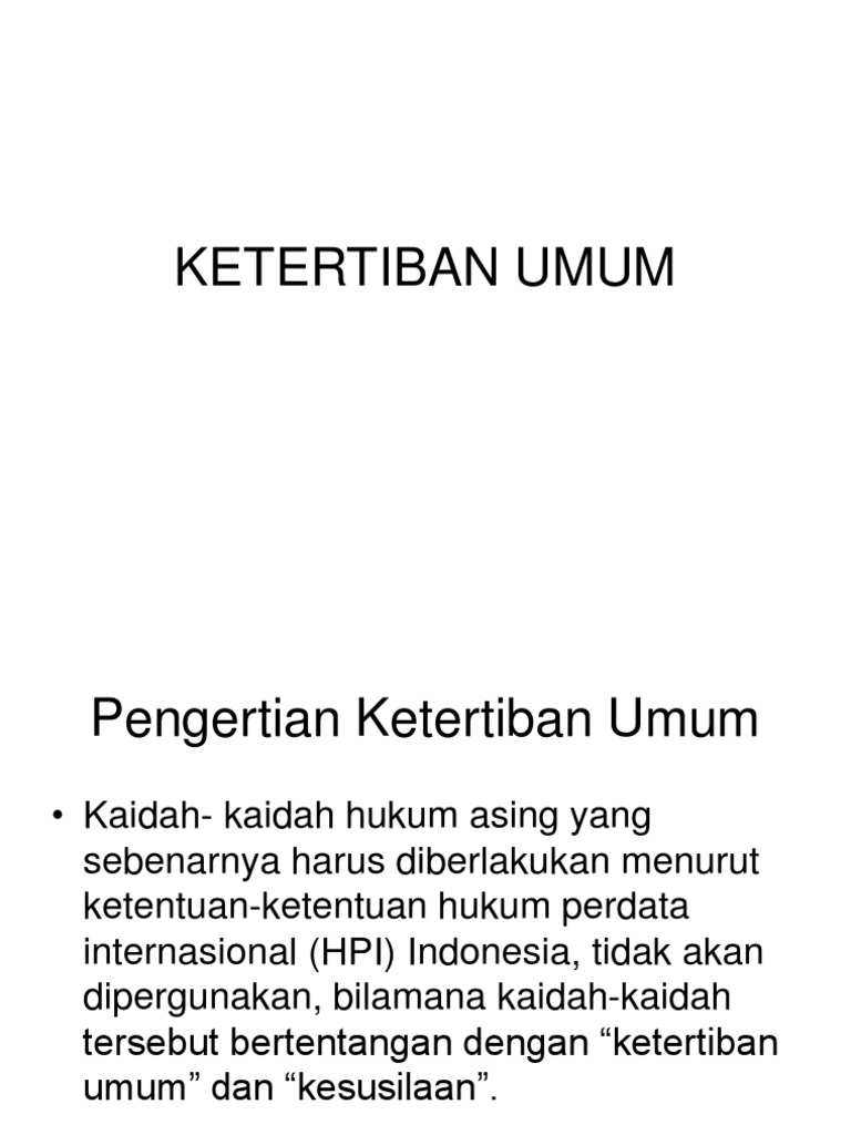 Ketertiban Umum | PDF | Hukum