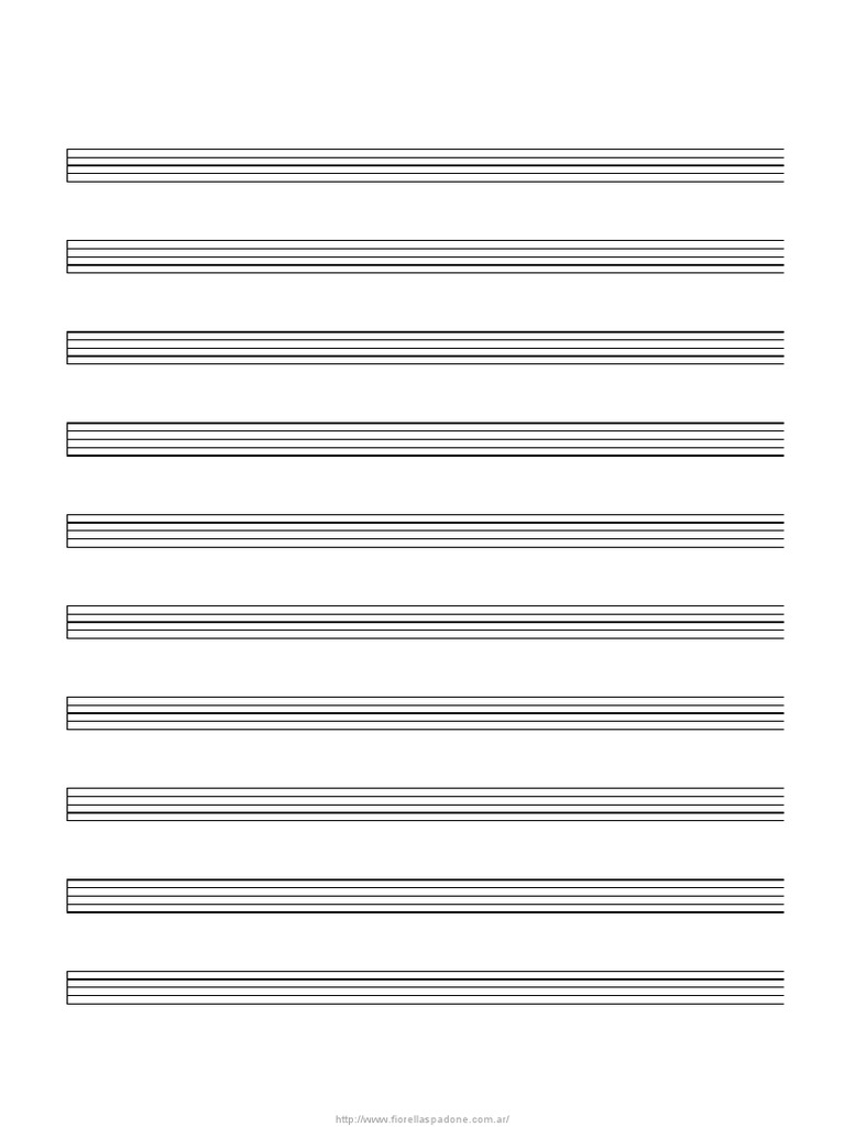 Pentagramas en Blanco - Hojas Pentagramadas - Blank Sheet Music PDF | PDF