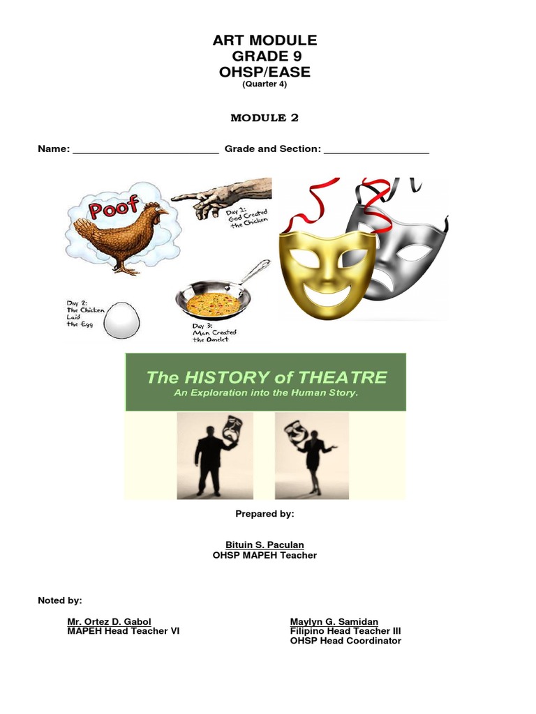 Modified Arts 9 Q4 Module | PDF | Theatre | Greek Tragedy