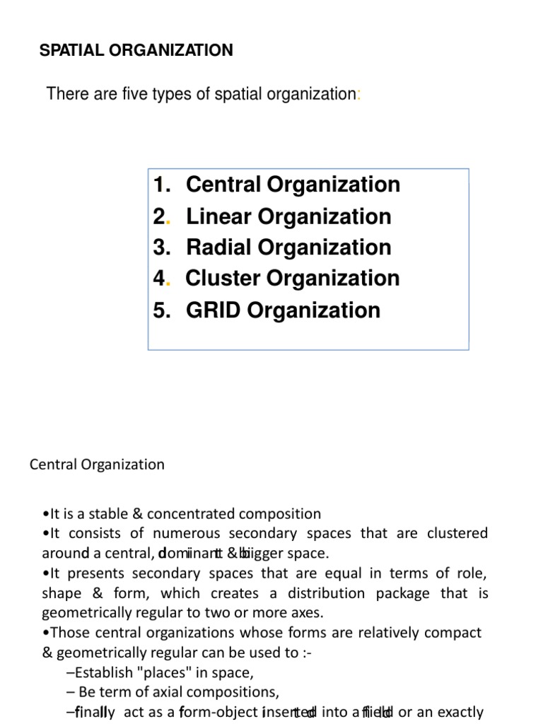 Presentation - Spatial Organization and Spatial Relationship PDF | PDF ...