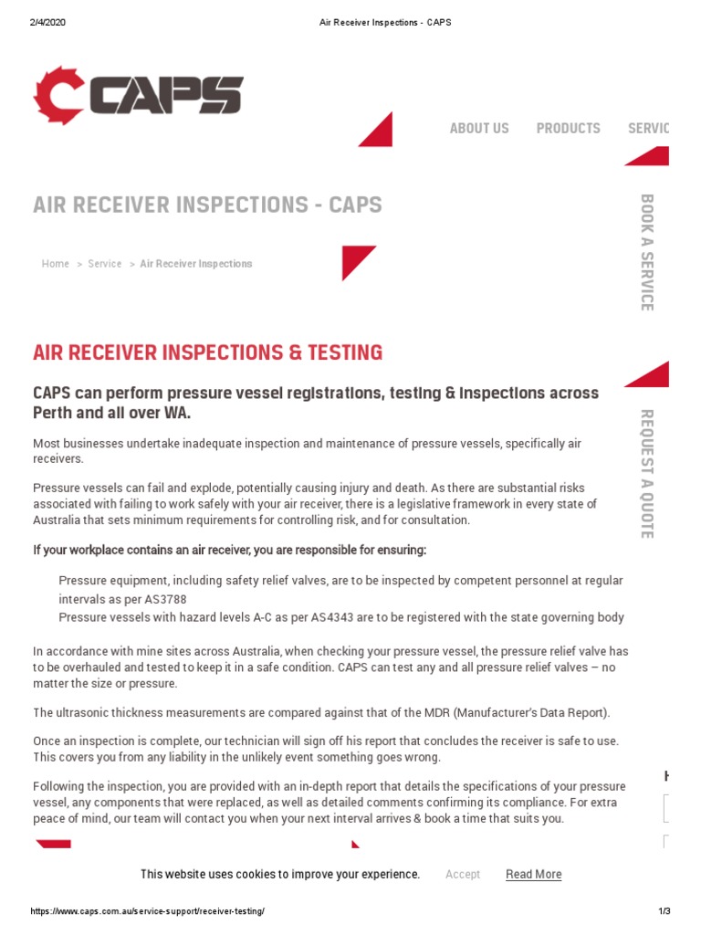 Air Receiver Inspections - CAPS | PDF | Safety | Business