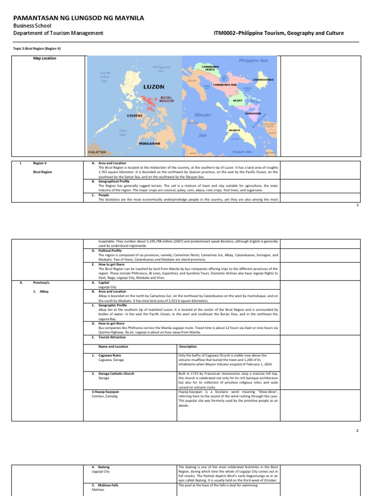 8 - Bicol Region V | PDF | Physical Geography | Earth Sciences