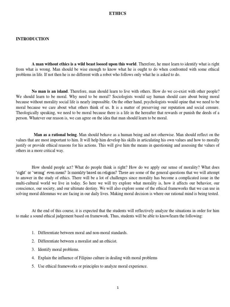Ethics Module | PDF | Value (Ethics) | Morality