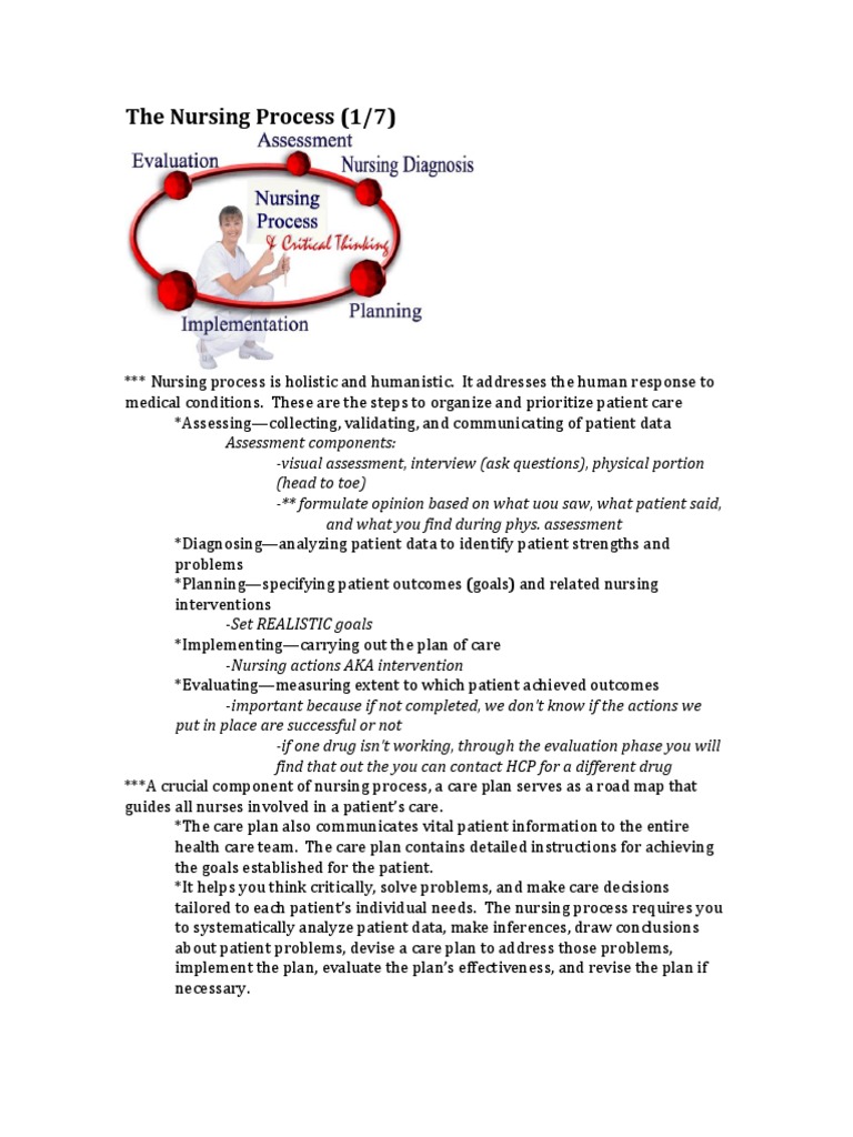 Nursing Process Study Guide Packet 1 Exam 1 | PDF | Health Care ...