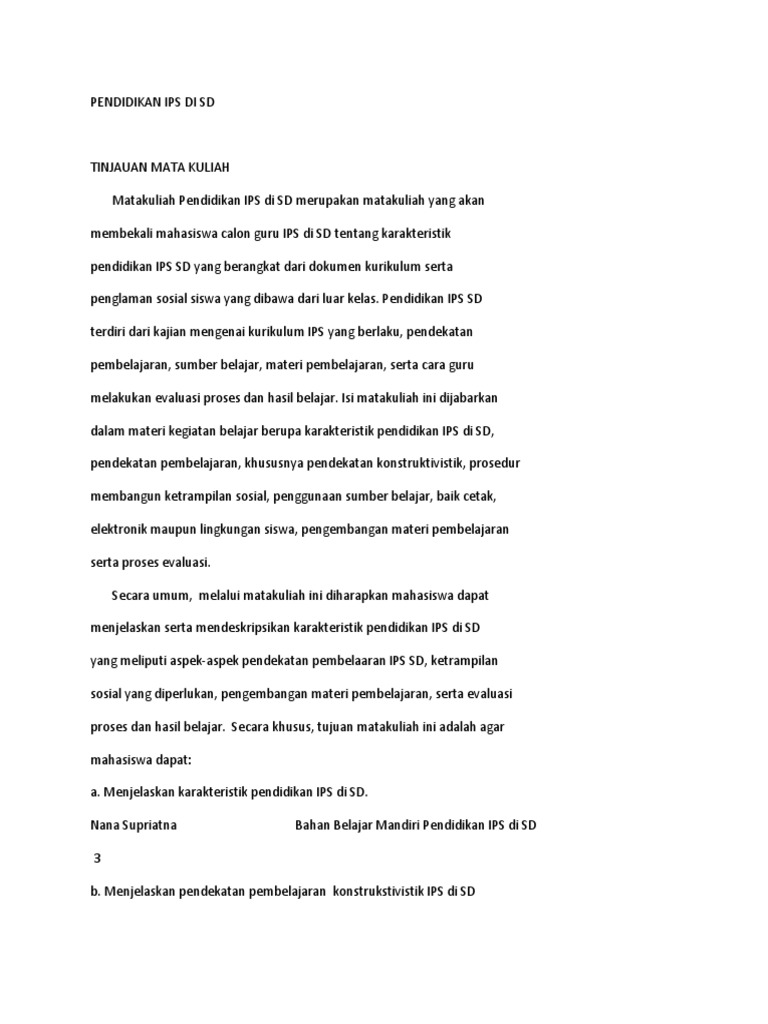 Pendidikan Ips Di Sd Pdf