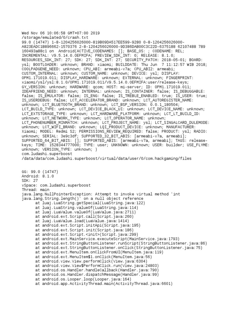 Crash | PDF | Xiaomi | Java (Programming Language)