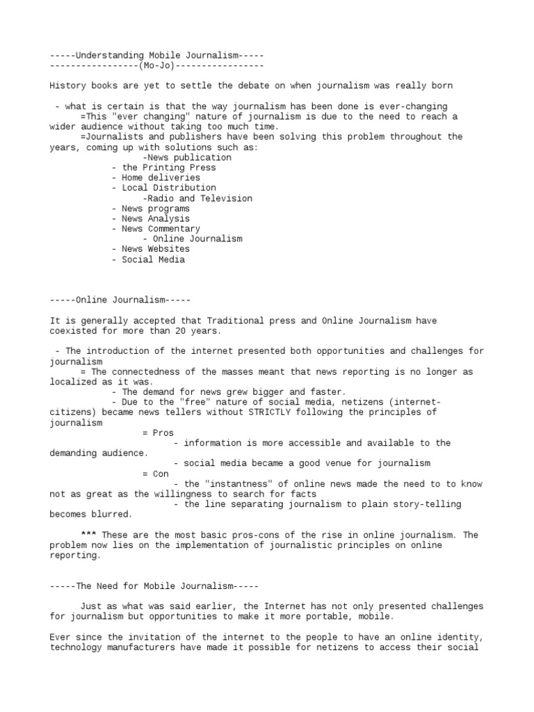 Mobile Journalism | PDF | Journalism | Smartphone