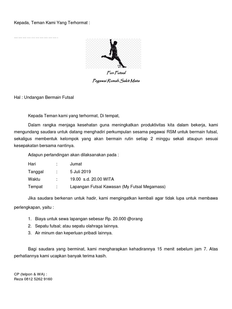 Undangan Futsal | PDF | Olahraga & Rekreasi
