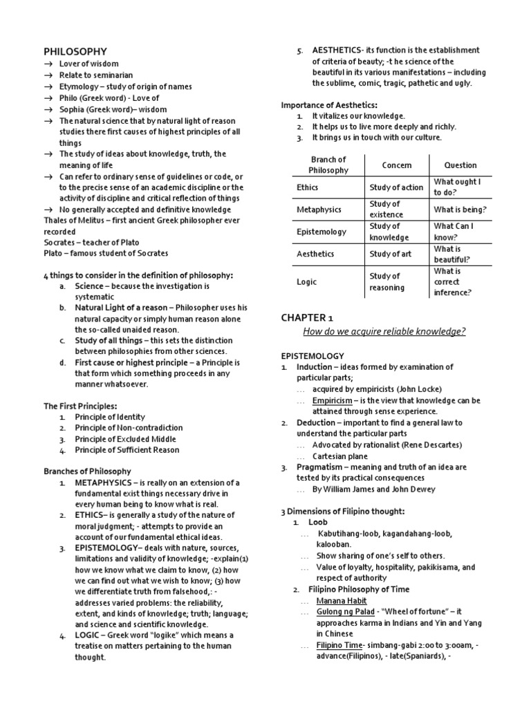 Philosophy Notes | PDF | Phenomenology (Philosophy) | Argument