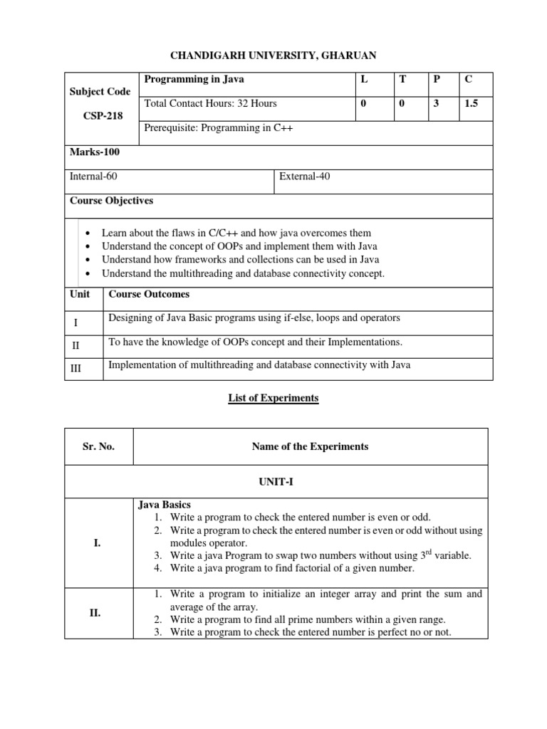 Lab-Manual (Programming in Java) | PDF | Method (Computer Programming ...