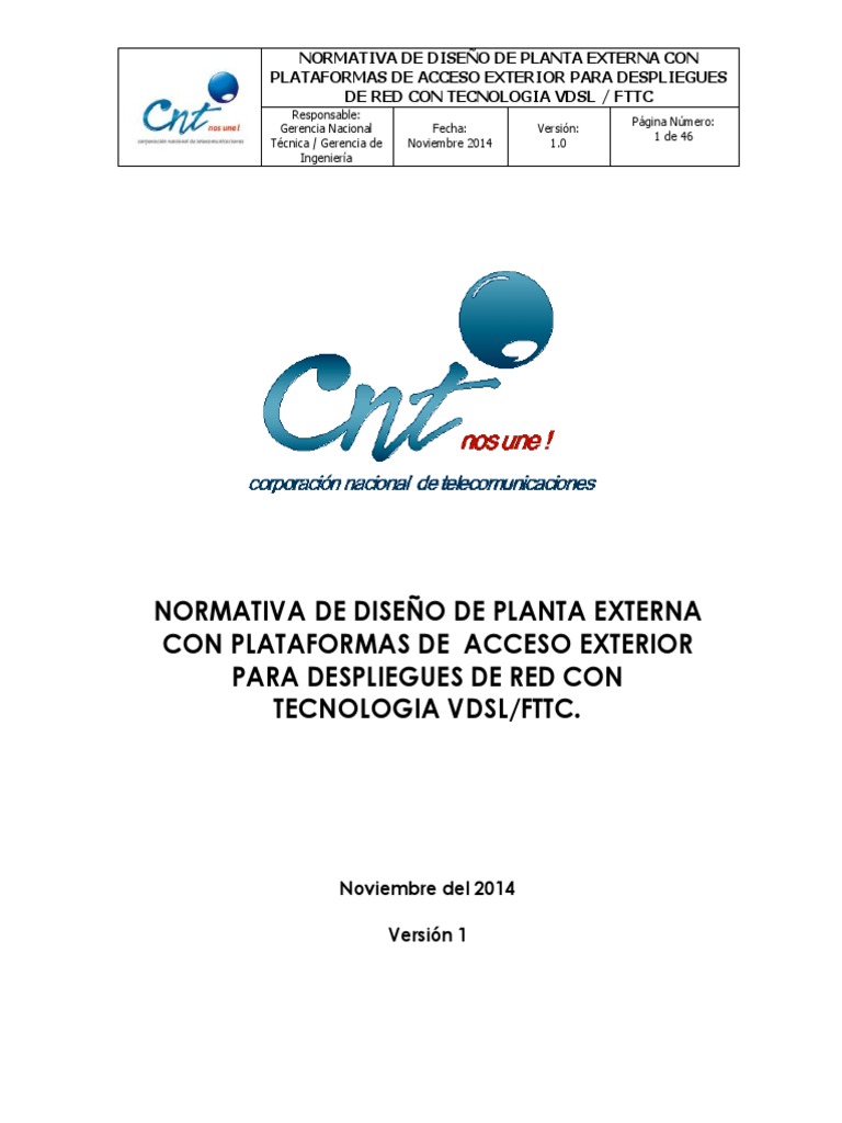 DISEÑO DE PLANTA EXTERNA CON PLaTAFORMAS DE ACCESO | PDF | Tecnología ...