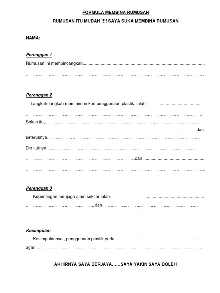 Formula Membina Rumusan | PDF