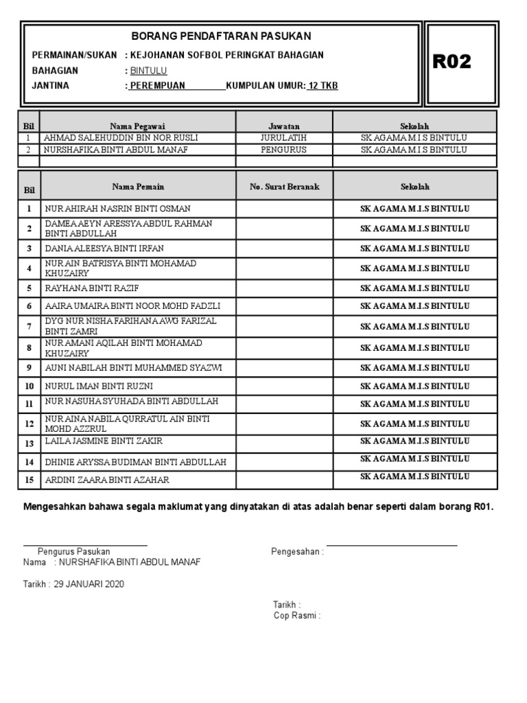 Ro2 Sofbol (P) | PDF