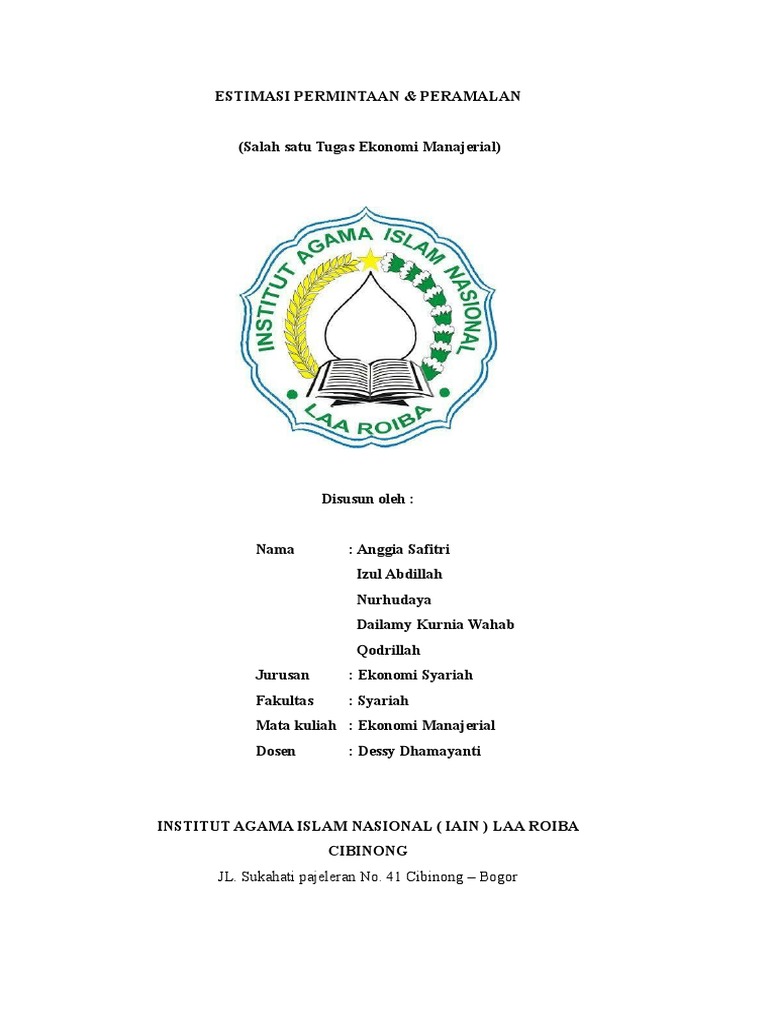 Makalah Estimasi Permintaan Dan Peramalan | PDF