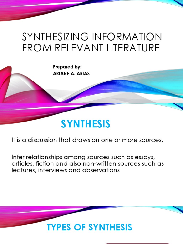 Synthesizing Information From Relevant Literature | PDF | Social Science