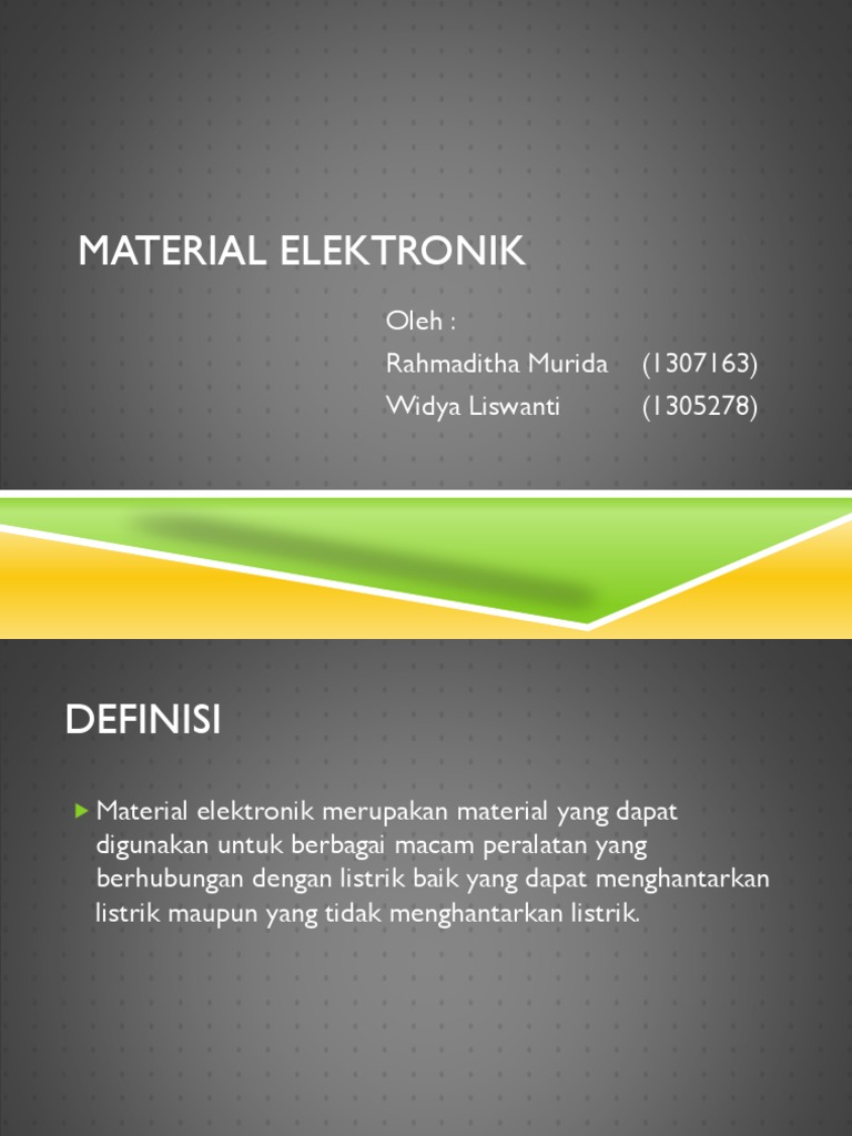 Material Elektronik dan Karakteristiknya | PDF
