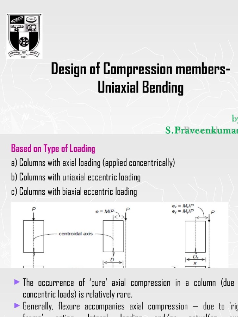 Design of Columns Uniaxial Load As Per Is 456-2000 | PDF