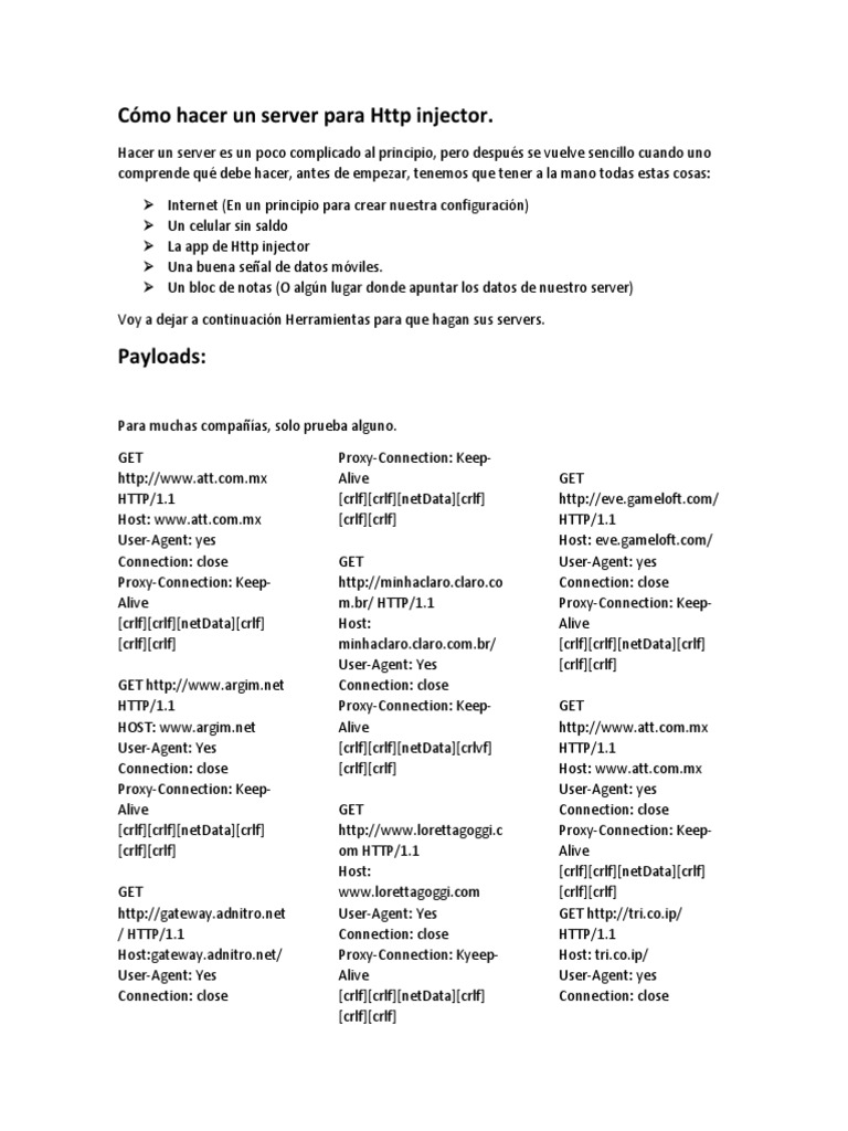 Cómo Hacer Un Server para HTTP Injector | PDF | Servidor proxy ...