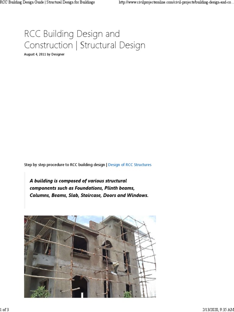 RCC Building Design Guide - Structural Design For Buildings | Download ...