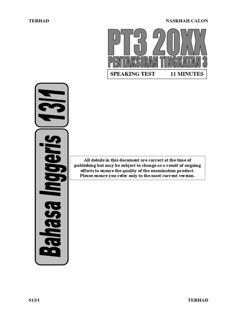 S2 PT3 Speaking Sample Test Candidate Booklet | PDF
