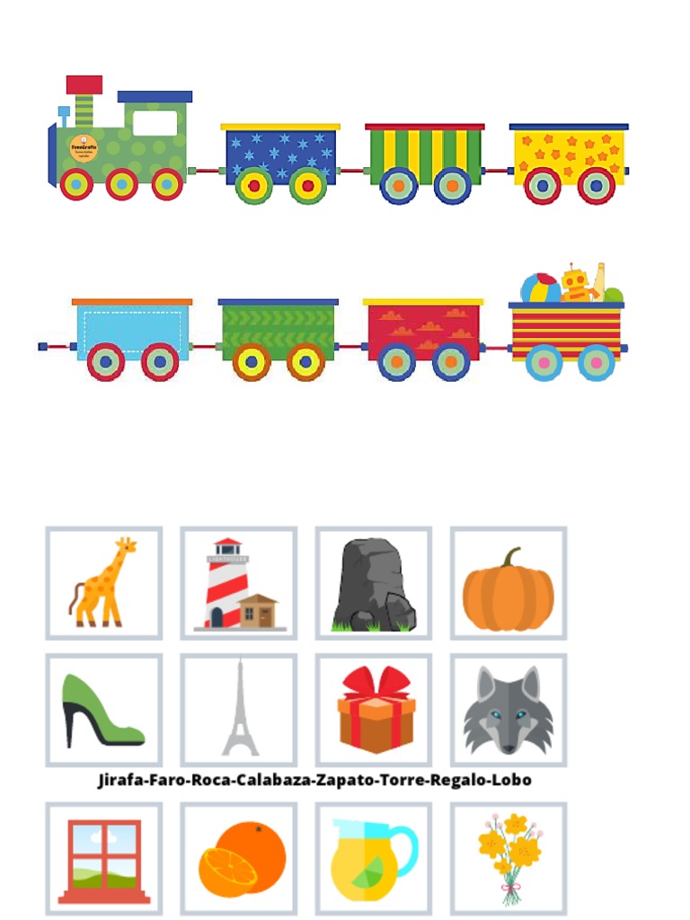 Tren de sílabas para imprimir | PDF | Cocina, comidas y vino