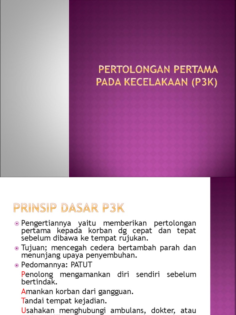Pertolongan Pertama Pada Kecelakaan (P3K) | PDF