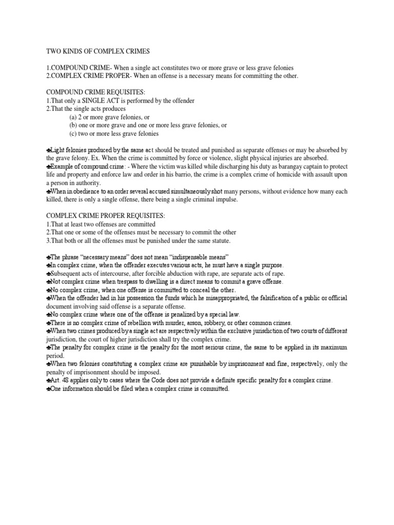 Two Kinds of Complex Crimes | PDF | Felony | Crime & Violence