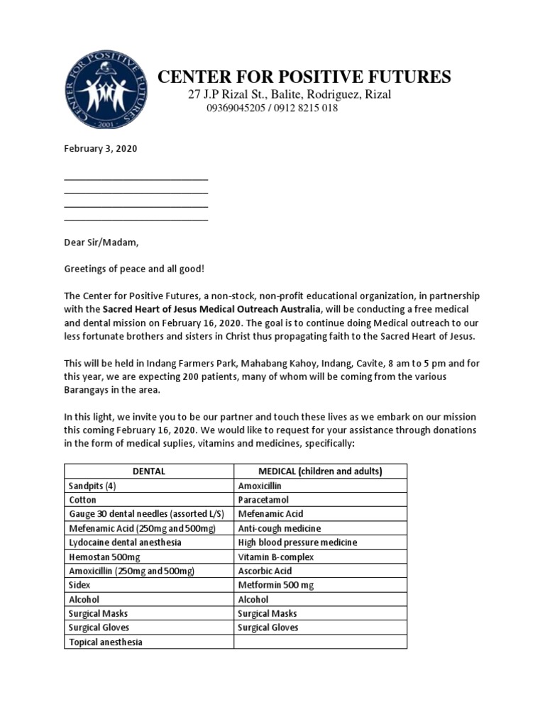 Final Solicitation Letter | PDF | Surgery | Clinical Medicine