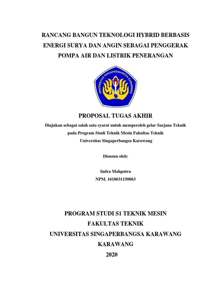 Proposal Tugas Akhir Indra | PDF