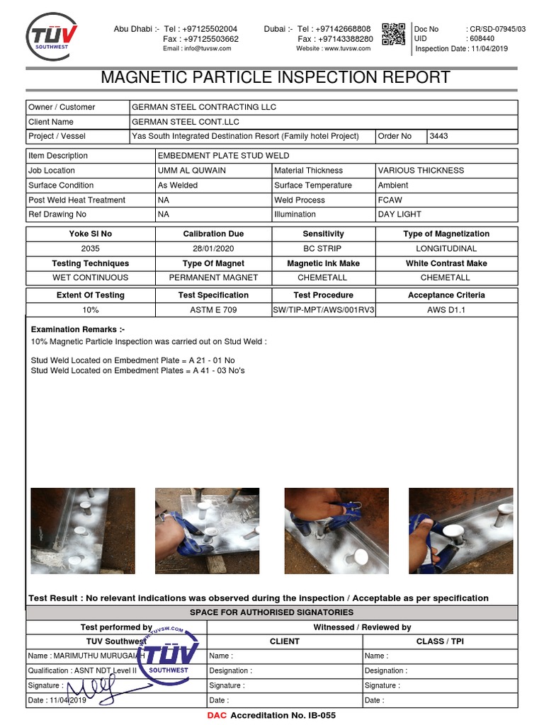 Mpi 11 4 19 | PDF | Nondestructive Testing | Welding
