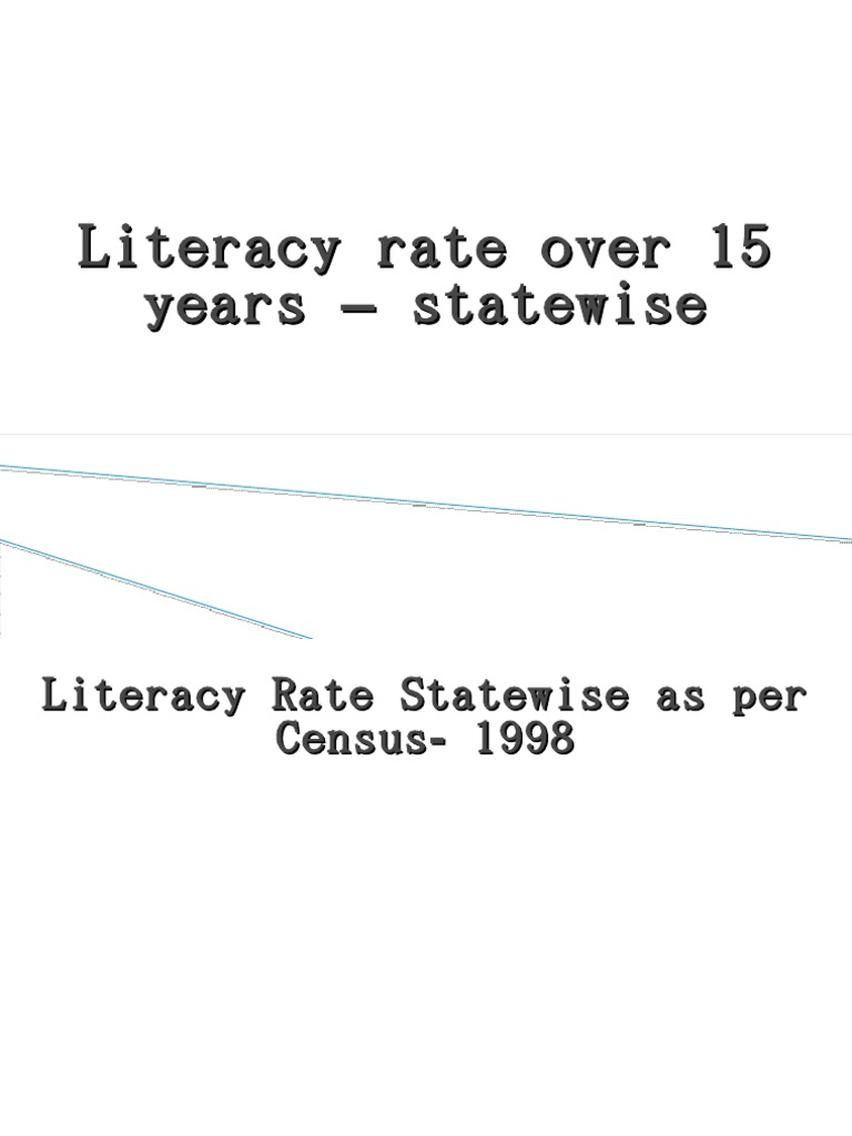 Statewise Literacy Rate Comparison 1998-2001 | PDF