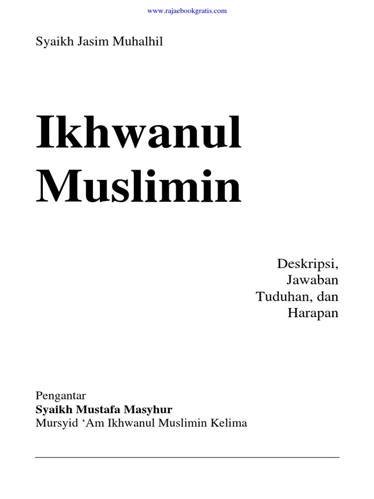 Adoc - Tips - Ikhwanul Muslimin Syaikh Mustafa Masyhur PDF | PDF