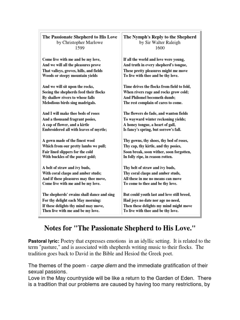 Themes in Marlowe's Shepherd Poem | PDF | Poetry