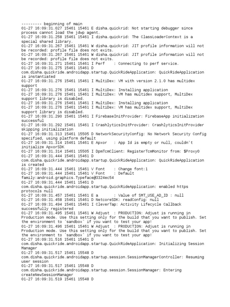 QuickRide Logcat | PDF | Library (Computing) | Java (Programming Language)
