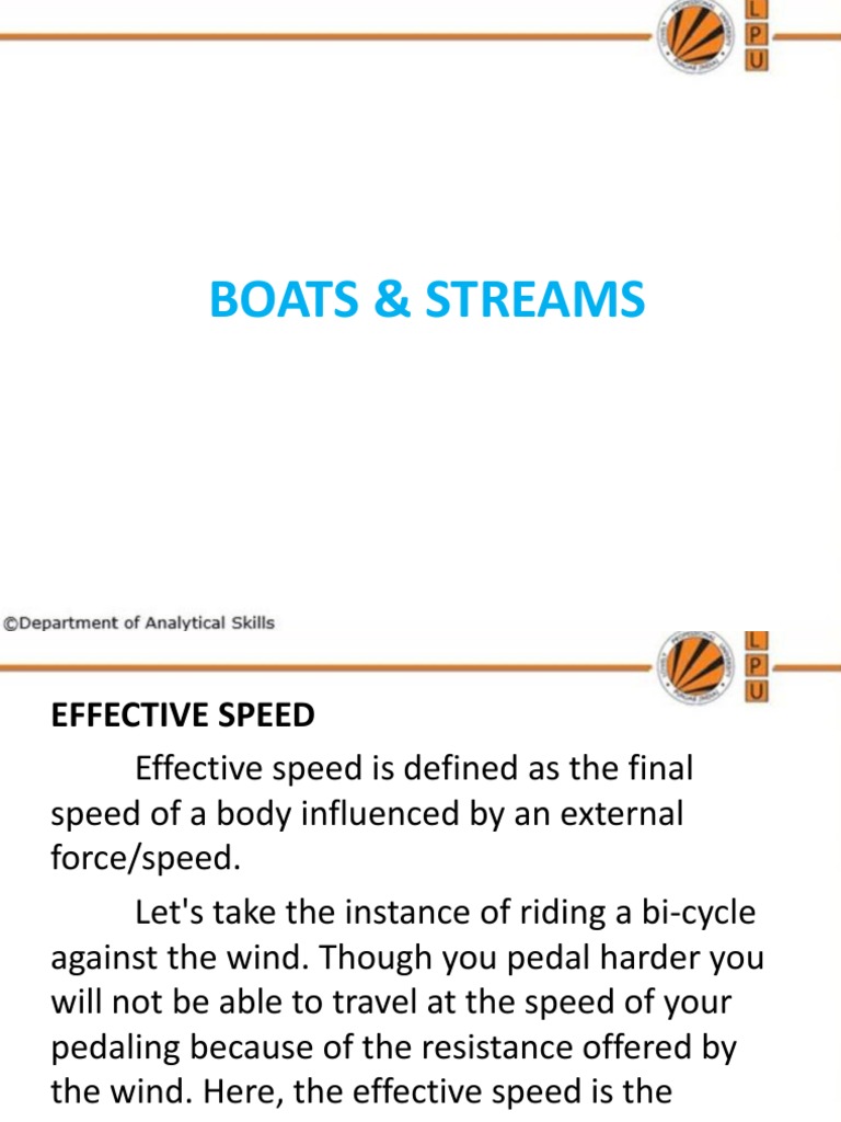 Boats & Streams Speed Calculator | PDF | Stairs | Escalator